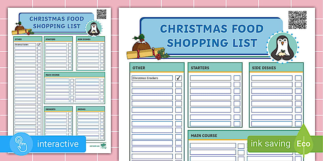 Christmas Food Shopping List | Twinkl Busy Bees - Twinkl