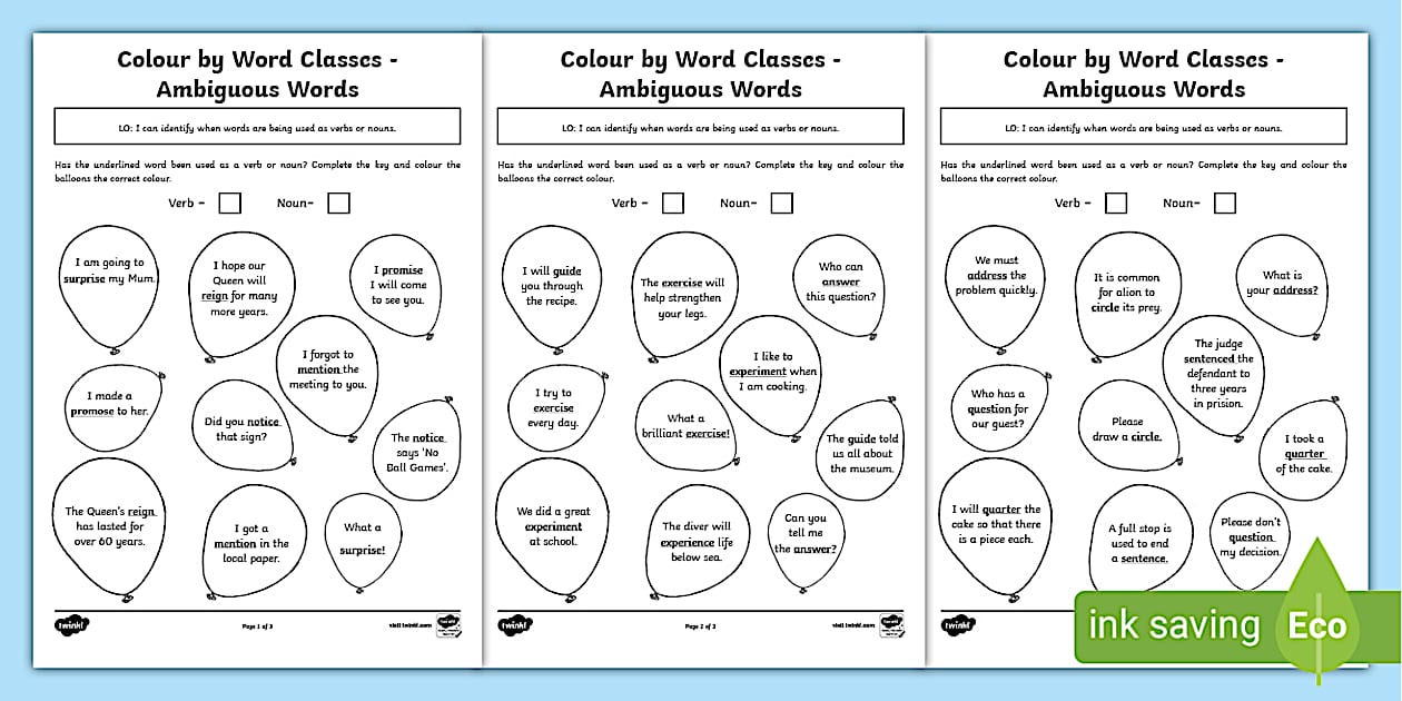 Year 3 and 4 Colour by Word Class Sentences (teacher made)