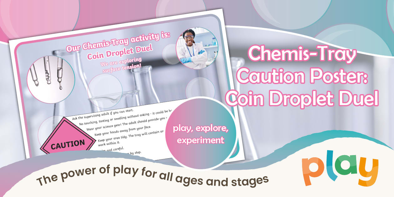 Chemis-Tray Caution Display Poster: Coin Droplet Duel