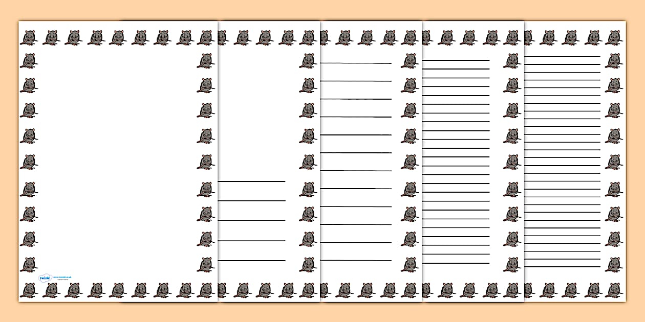 Editable Rat Page Borders (teacher made) - Twinkl