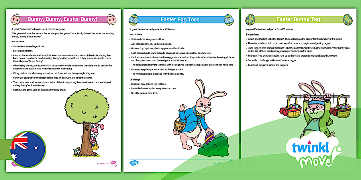 Easter PE Games: Teaching Pack (teacher made) - Twinkl