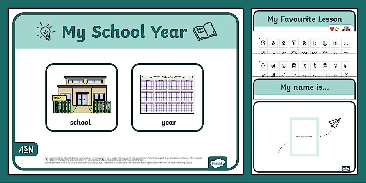 ASN End of Year Reflection Booklet with Visual Supports