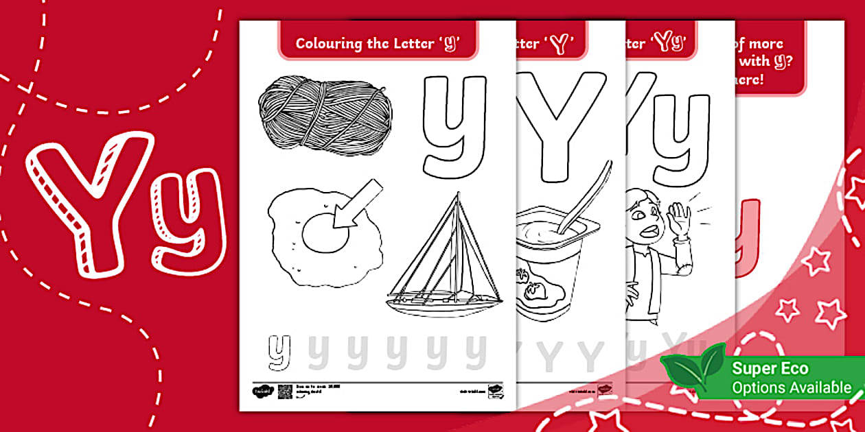Letter Y Colouring Pages - Twinkl