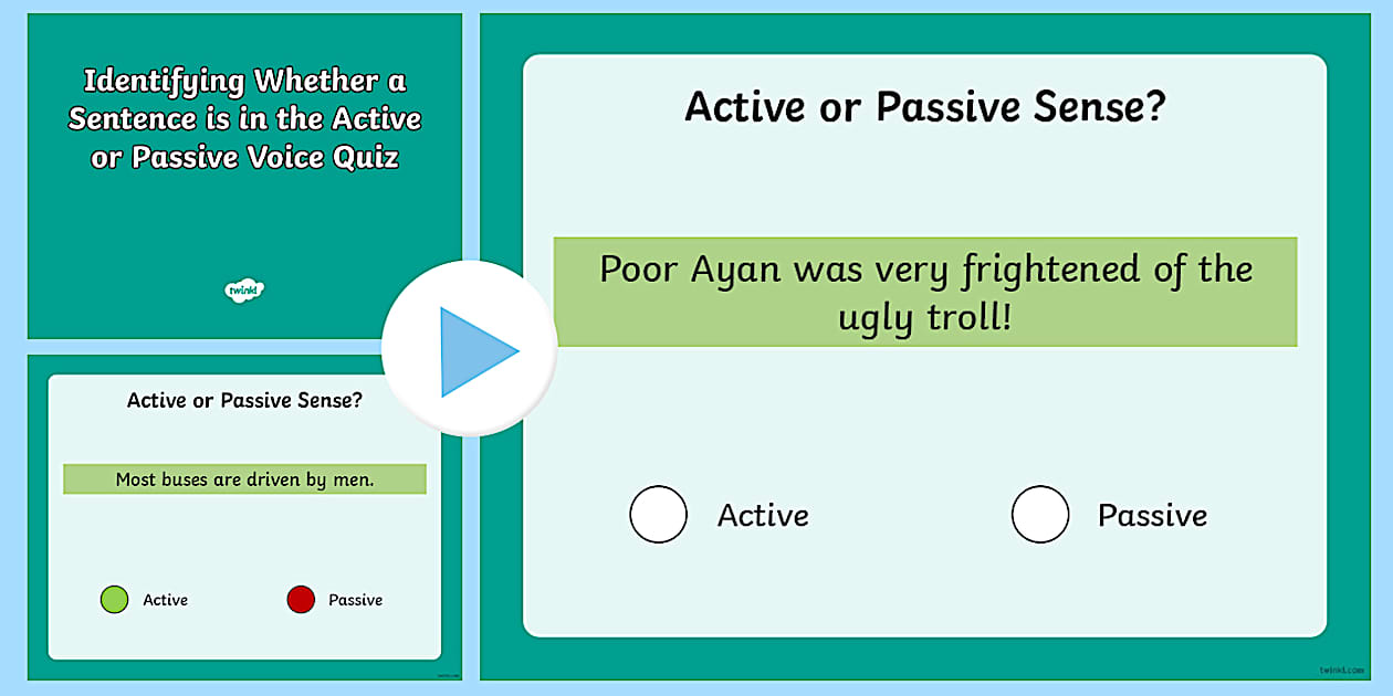 Passive and Active Voice Lesson PowerPoint (teacher made)