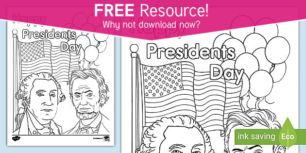 FREE Presidents Day Coloring Sheet | Learning Resources | Twinkl