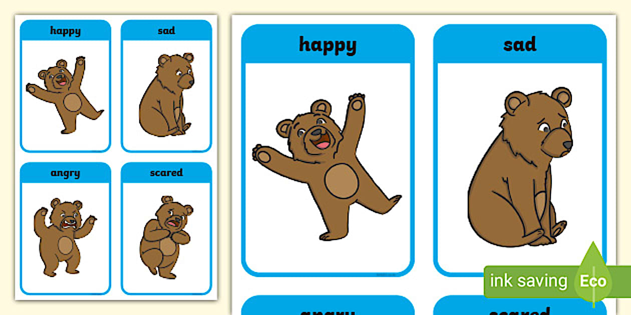 Bear Cards Feelings丨Twinkl Printable Resources - Twinkl