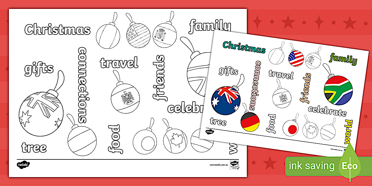 Christmas Connections Word Mindfulness Colouring