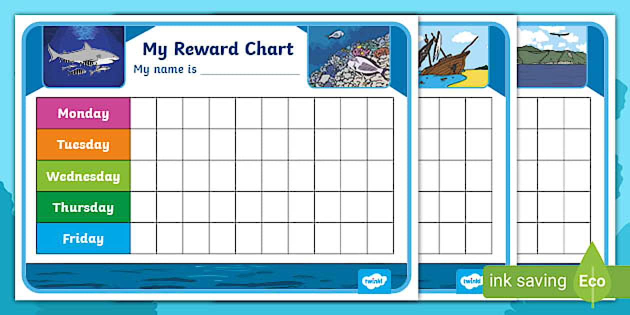 Shark-Themed Reward Chart Pack - Twinkl