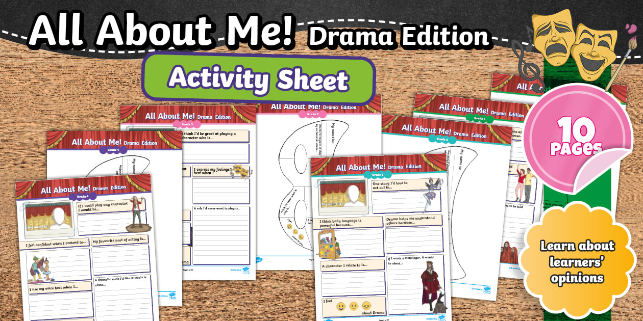 All About Me Drama Activity Sheet (Junior/Intermediate)