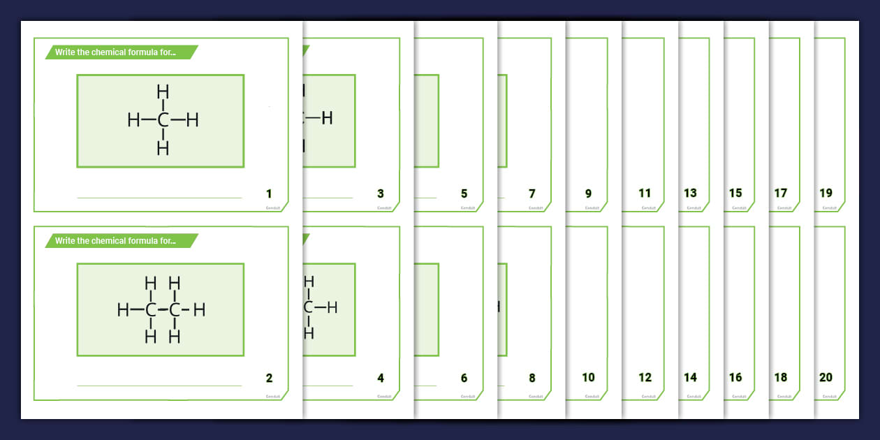 Chemical Formulae from Chemical Structures: Formula Cards