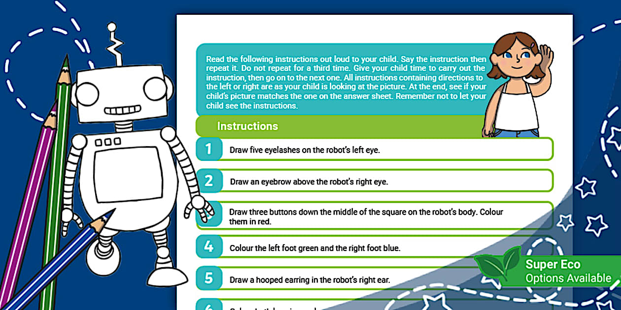 Listening Skills Drawing Activity (Ages 5 - 9) - Twinkl