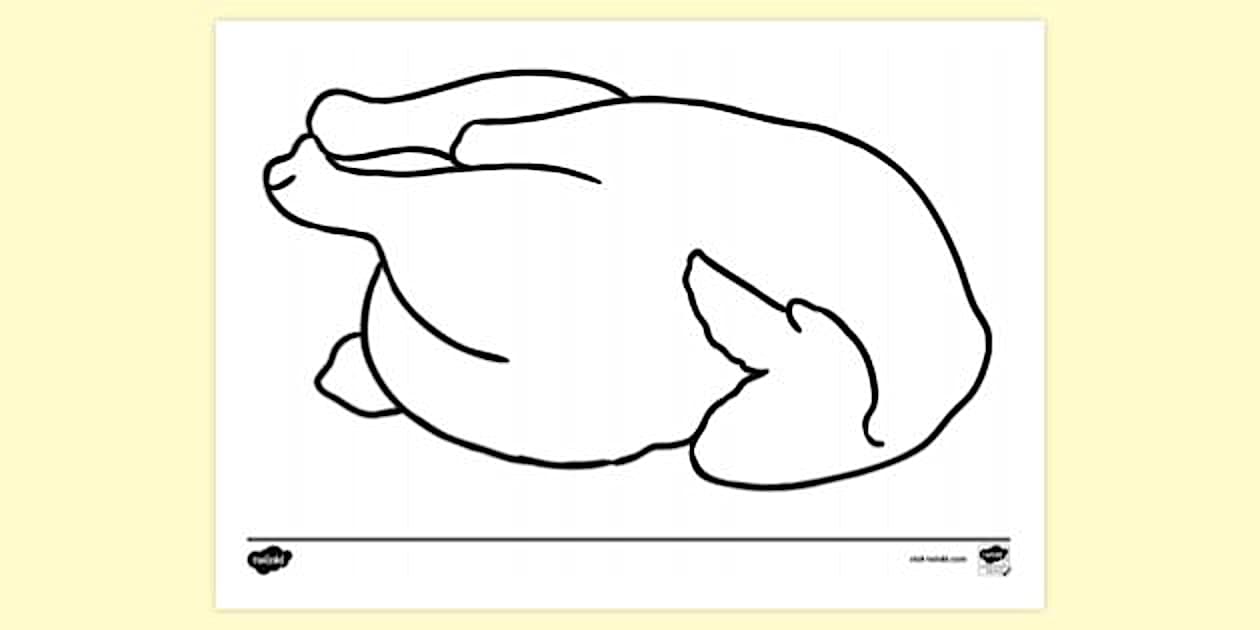 Whole Raw Chicken Colouring Sheet | Colouring Pages - Twinkl