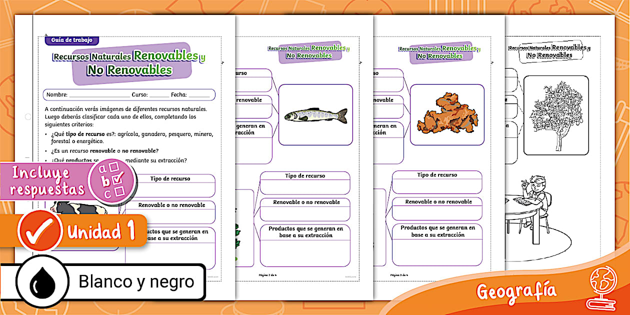 Guía | Recursos Naturales | Renovables | No Renovables | 4º