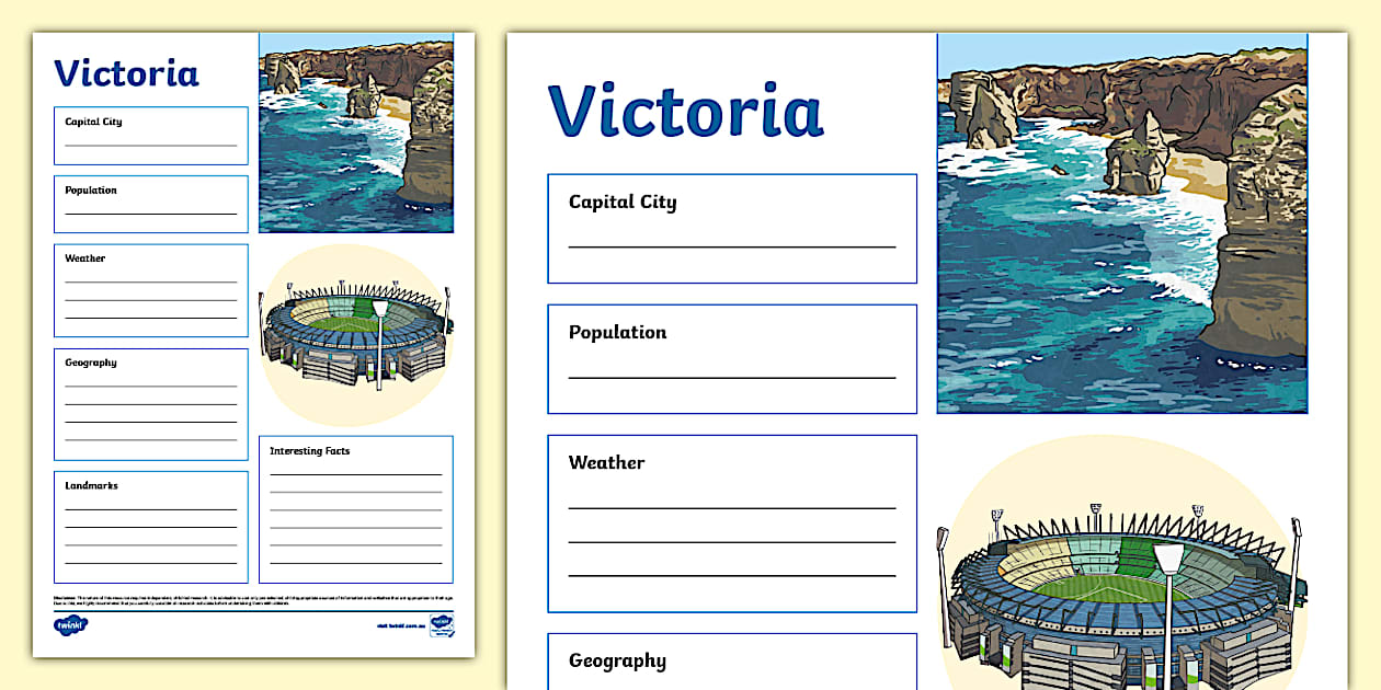 Victoria Fact File Template (teacher made) - Twinkl