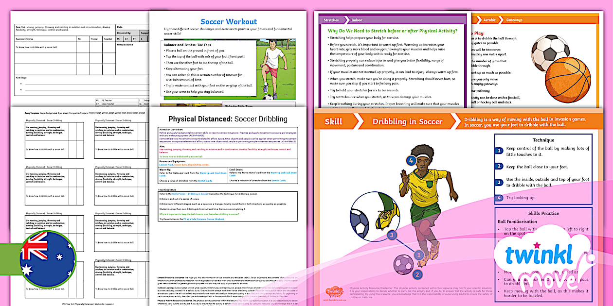 Soccer Circuit Training PDF | PE Lesson Pack | Year 3-4
