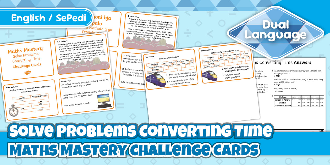Grade 4 Maths Solve Problems Converting Time Challenge Cards