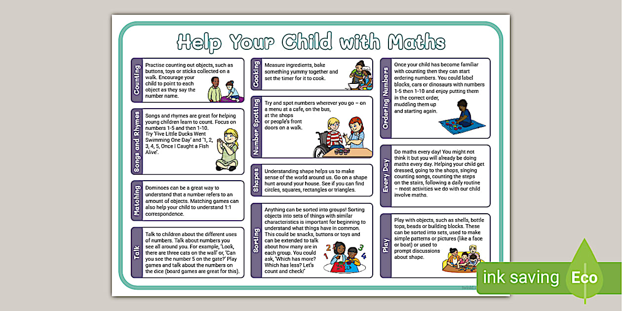 👉 Help Your Child with Maths Muted Colours Poster for Parents
