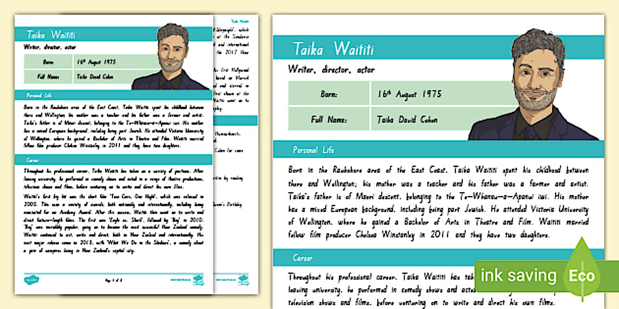 Taika Waititi Fact File - Facts about Taika Waititi - Twinkl