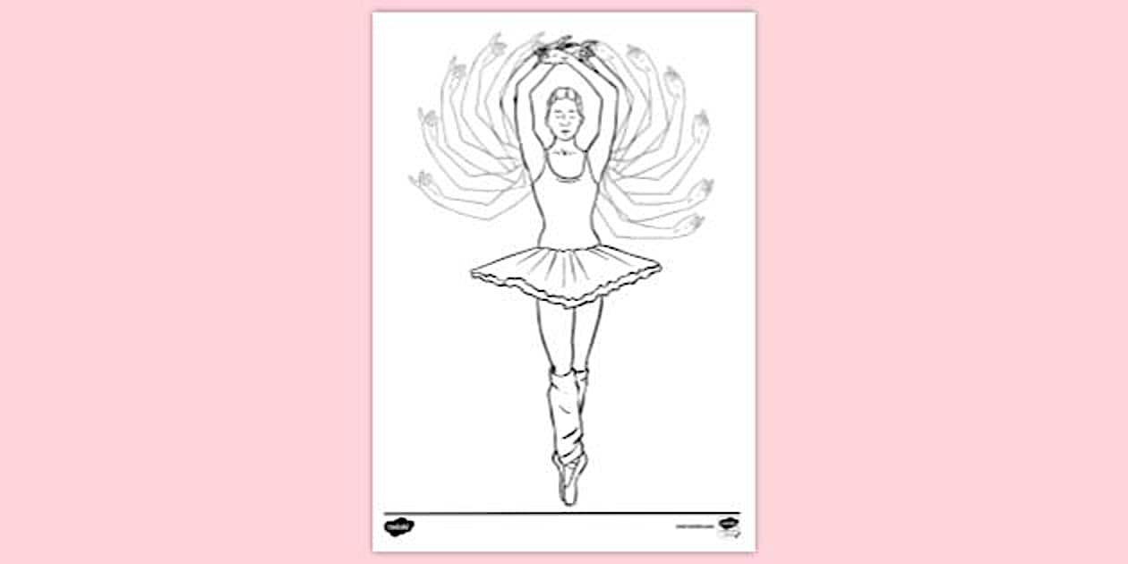 Female Ballerina Pose colouring sheet (teacher made)