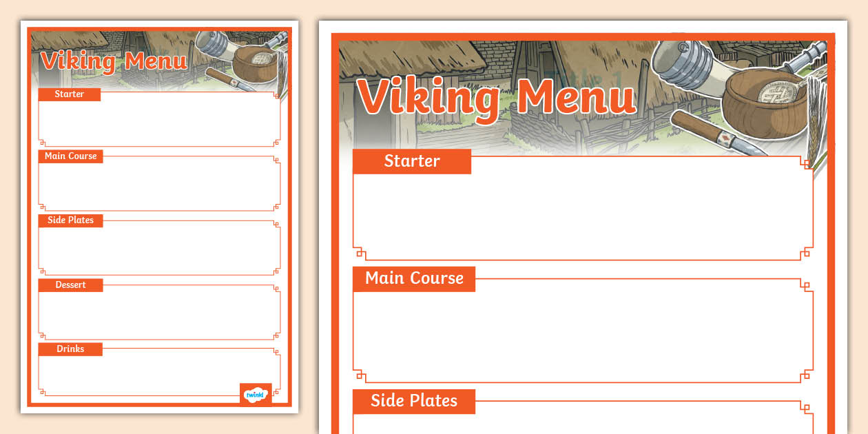 Viking Menu Template - Twinkl History Template - Twinkl