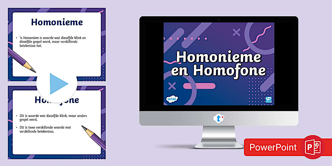 Homofone en Homonieme PowerPoint