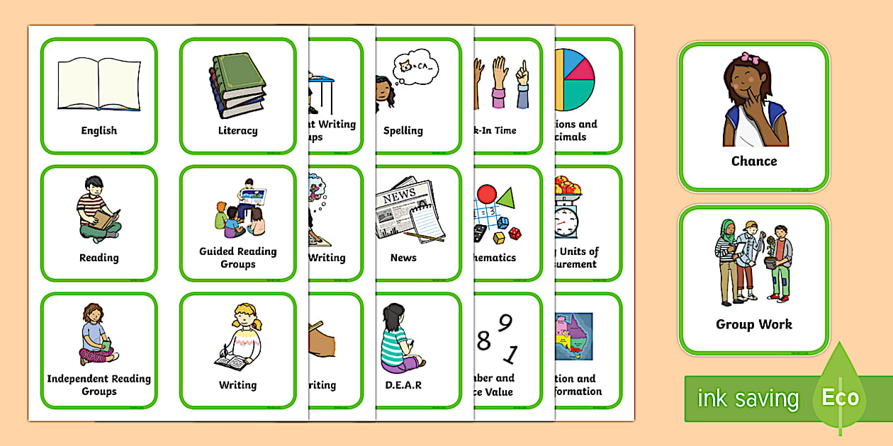 NSW Australia Visual Timetable for Primary (teacher made)