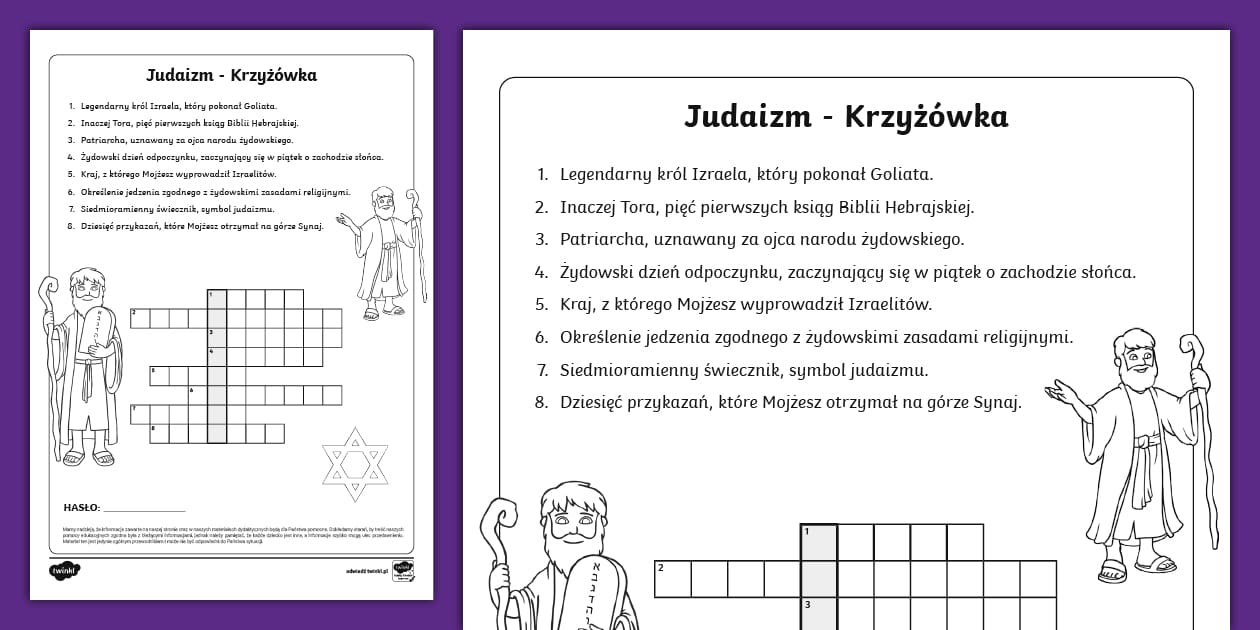 Judaizm | Historia | Krzyżówka (teacher made) - Twinkl