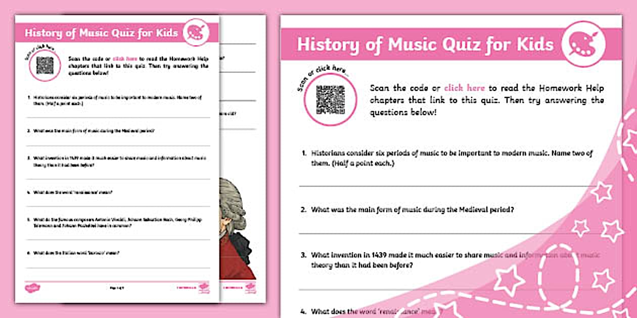 👉 Music History For Children Quiz (teacher made) - Twinkl