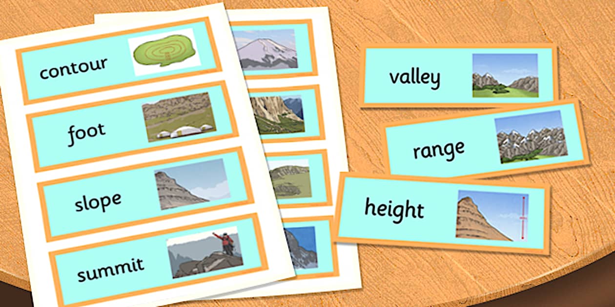 Editable Magnificent Mountains Word Cards (Teacher-Made)