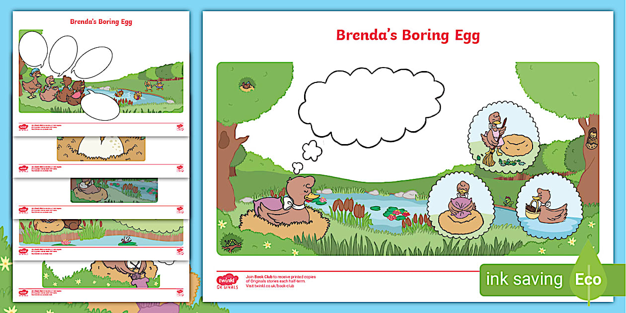 Brenda's Boring Egg Speech and Thought Bubble Worksheet / Worksheets