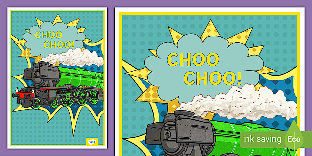 Train Pop Art Display Poster (Teacher-Made) - Twinkl