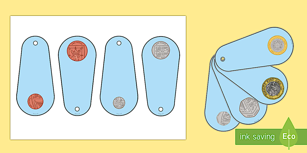 New British (UK) Coins Number Fans (teacher made) - Twinkl