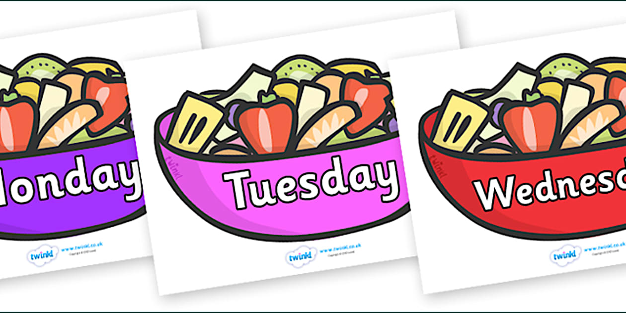 Days of the Week on Fruit Salad (teacher made) - Twinkl