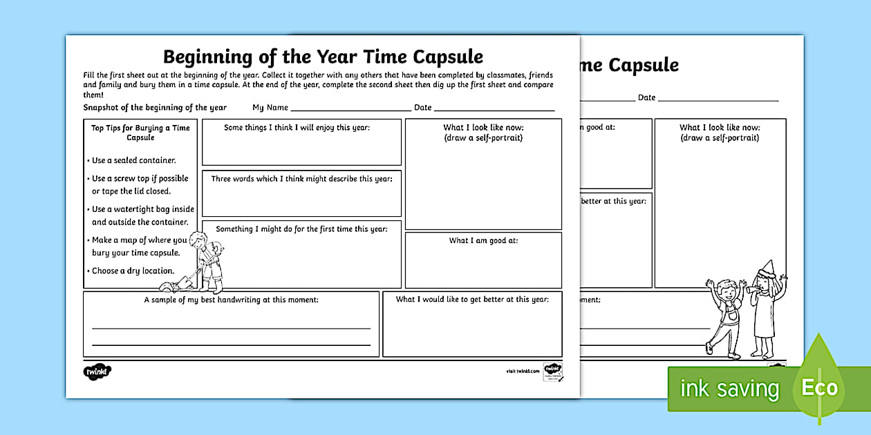 Time Capsule Worksheet | Time Capsule Ideas | Primary