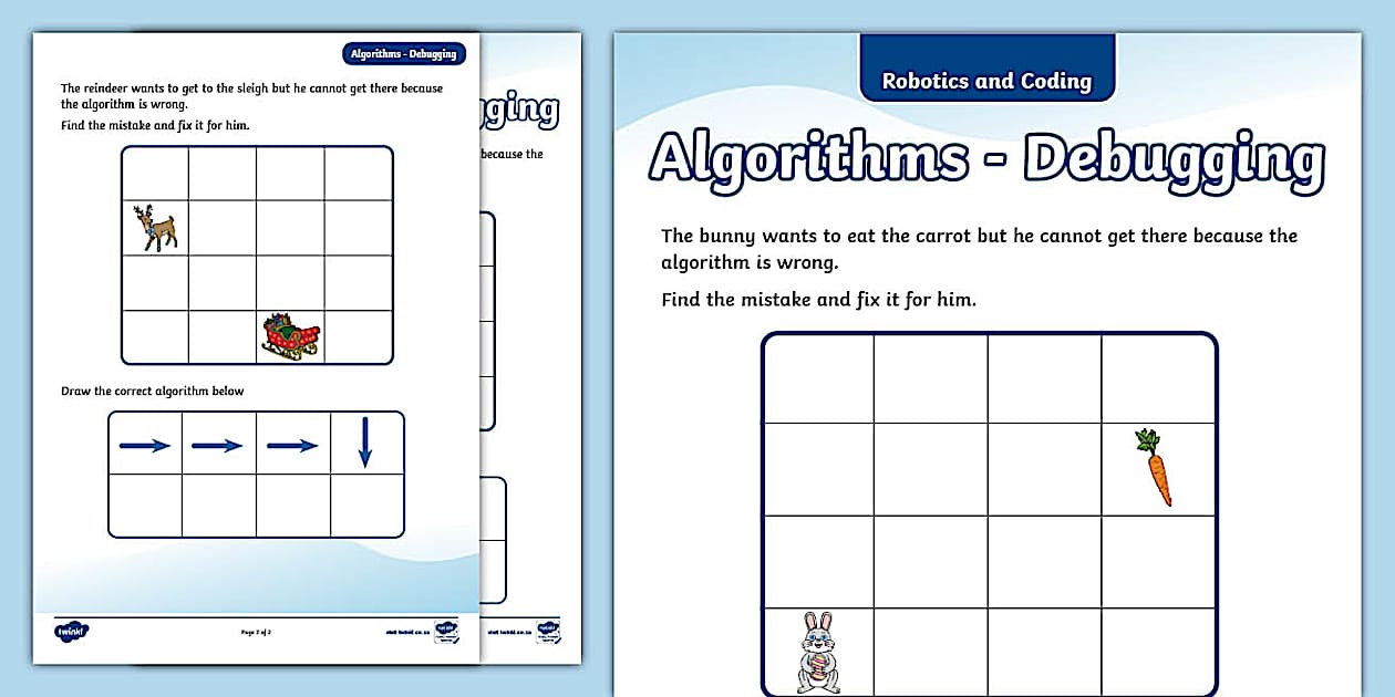 Robotics and Coding - Algorithms Find the Bug - Twinkl