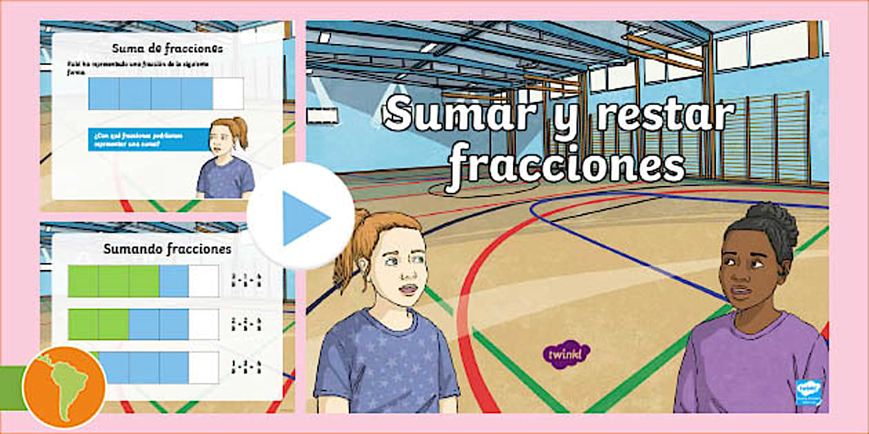 Powerpoint: Suma y resta de fracciones - Twinkl