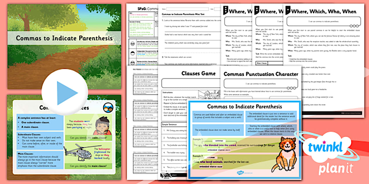 PlanIt Y5 SpaG Lesson Pack: sing Commas to Indicate Parenthesis