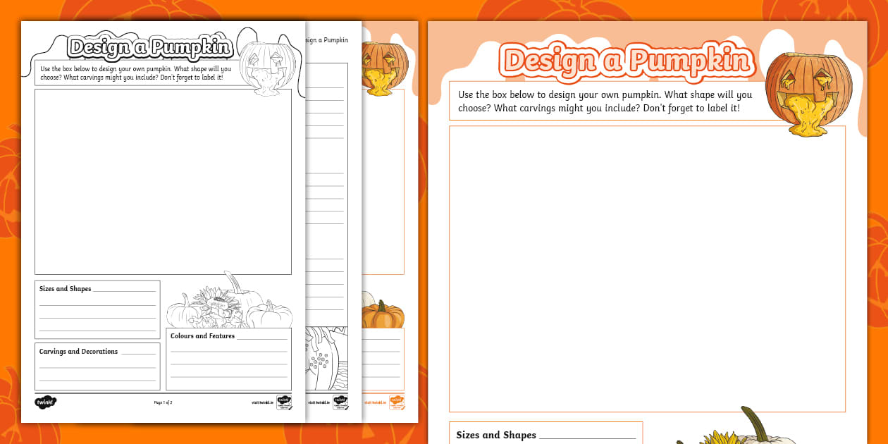 Design a Pumpkin Worksheet - Twinkl Art and Design