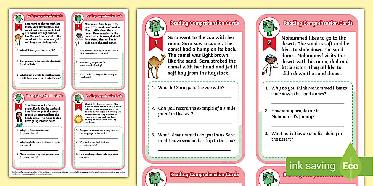 KS1 Reading Comprehension Task Cards (teacher made) - Twinkl