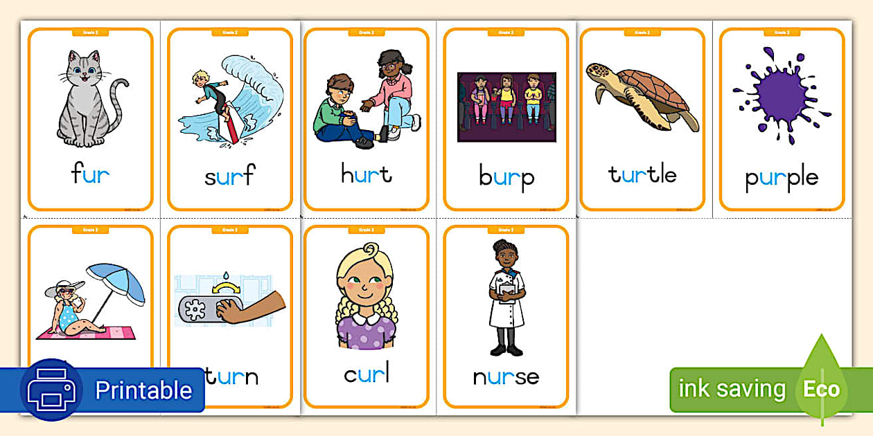 Grade 2 Phonics: ur Flashcards (teacher made) - Twinkl