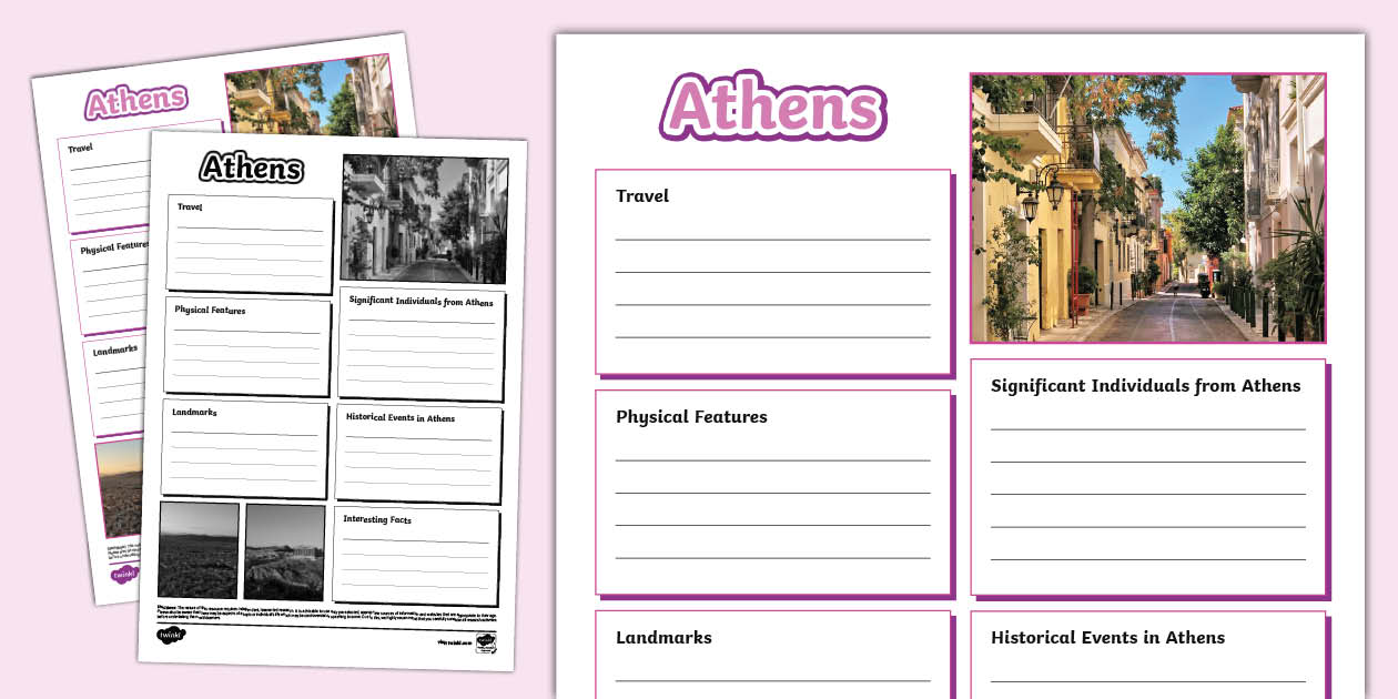 Athens Fact File Template - Twinkl Geography (teacher made)
