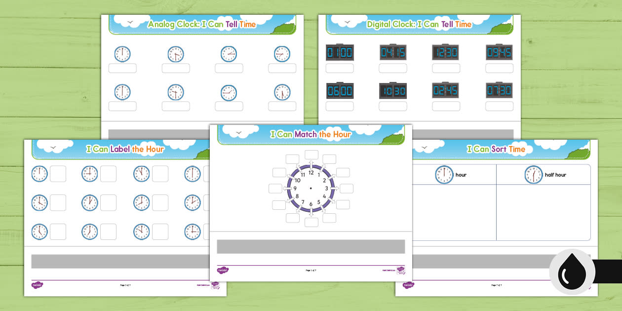 Telling Time Adapted Work Activities (teacher made) - Twinkl