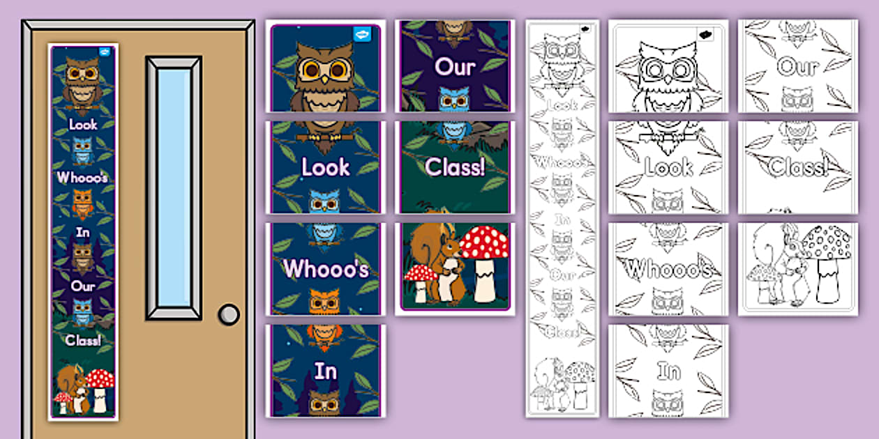 Look Whooo's In Our Class! Vertical Door Banner - Twinkl