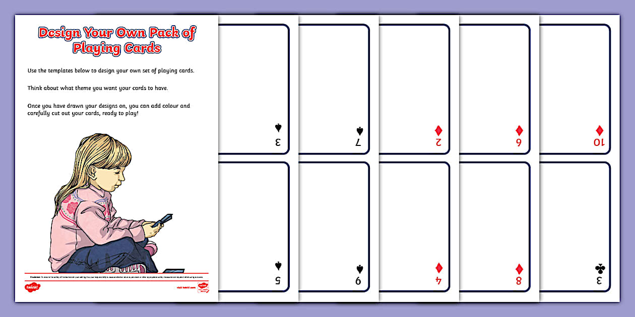 Plain Playing Cards: Design Your Own Pack Activity - Twinkl