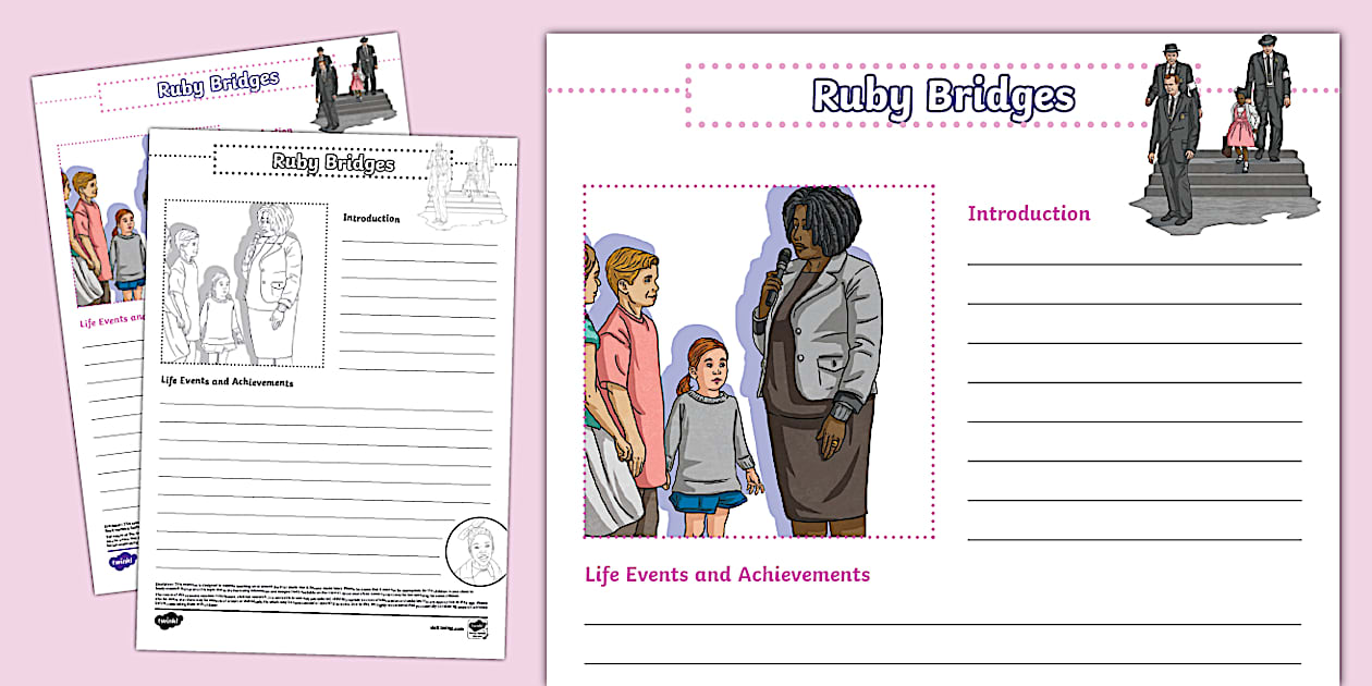Ruby Bridges Biography Template (Teacher-Made) - Twinkl