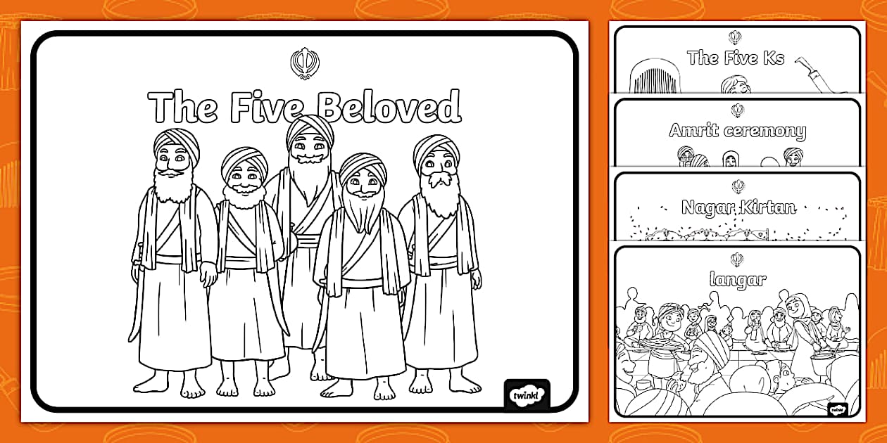 Sikh Vaisakhi Picture and Word Colouring Pages - Twinkl