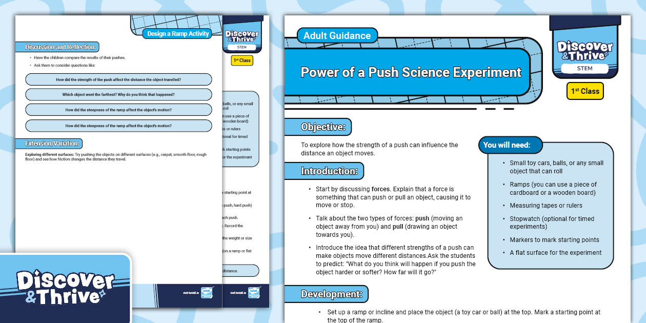 Forces in Action Power of a Push Experiment 1st class