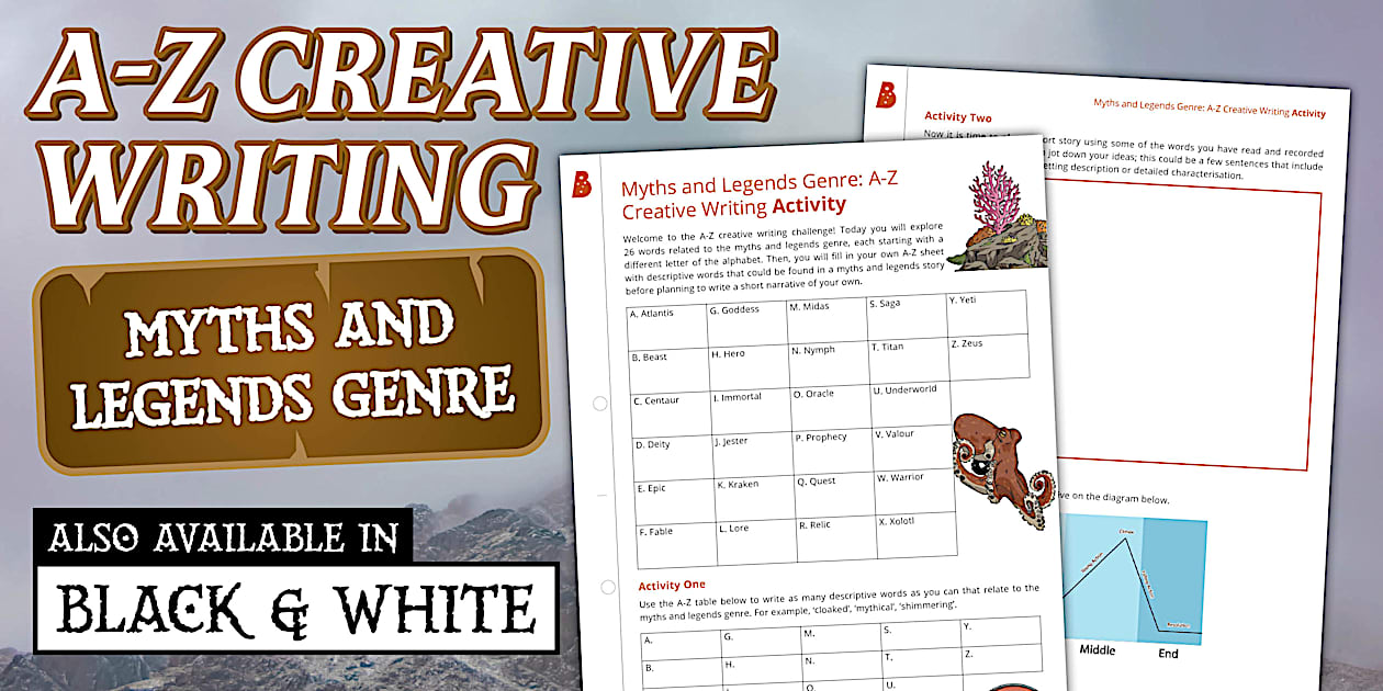 Myths and Legends Genre: A-Z Creative Writing Activity