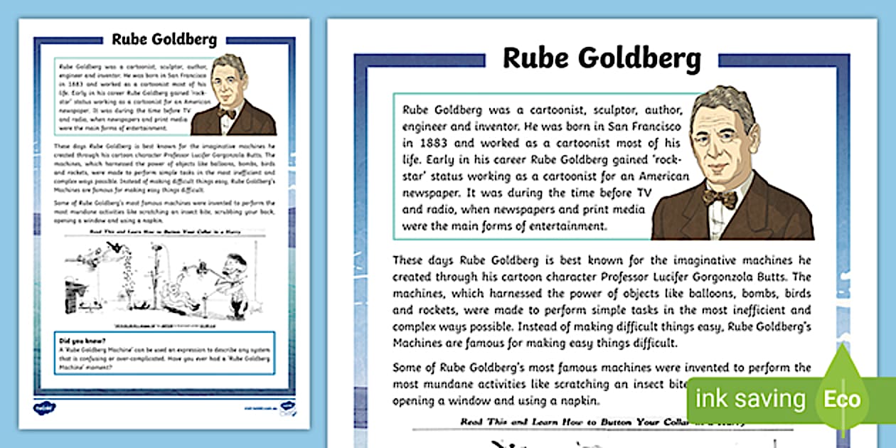 Rube Goldberg Fact File (Hecho por educadores) - Twinkl