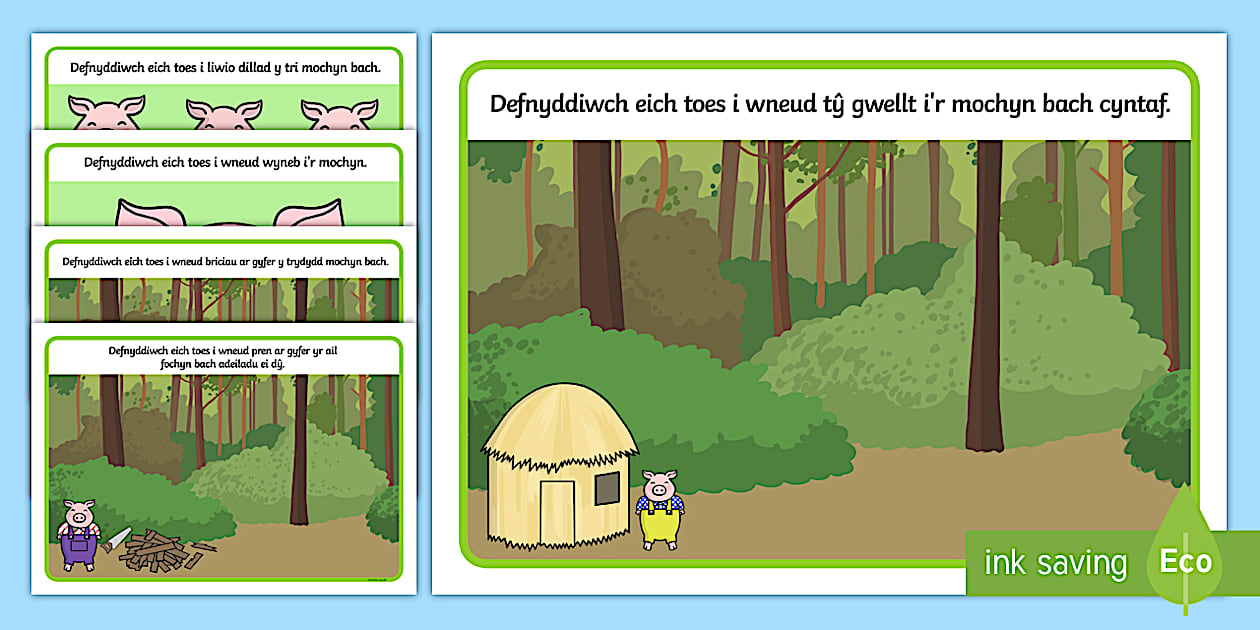 Mat Toes Y Tri Mochyn Bach (Hecho por educadores) - Twinkl